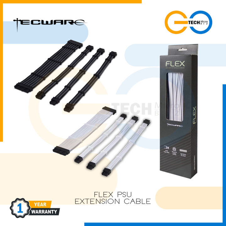 Tecware Flex Sleeve Black Gray White Extension Cable Sleeves | Lazada PH