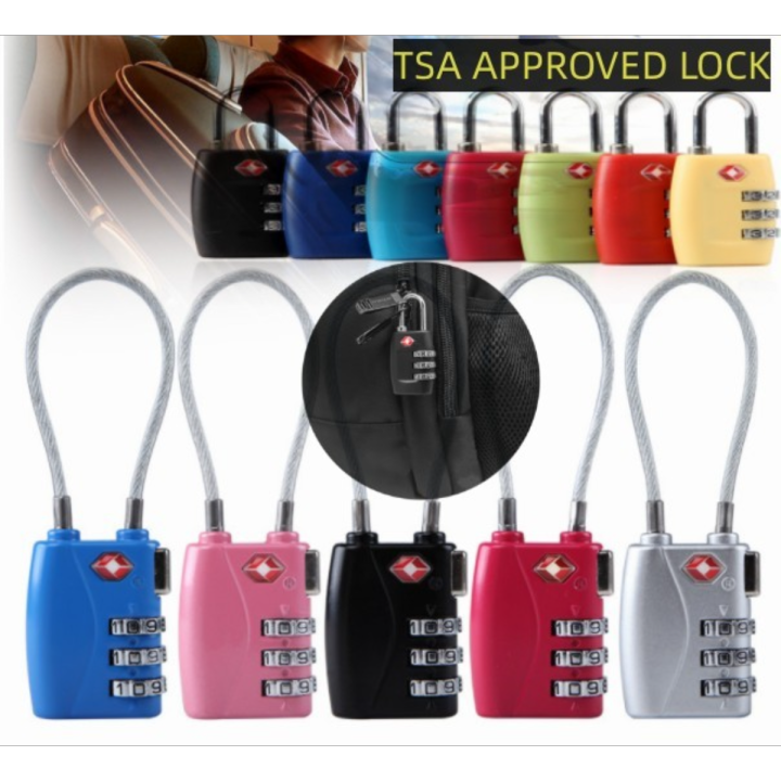 TSA Luggage Lock 3 Digit Padlock Bag lock locker lock TSA lock Travel ...