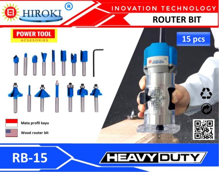 COD PROMO mata profil SET 15 pc router bit set mata profil mata trimmer ...