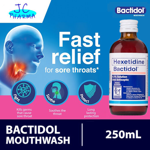 Authentic BACTIDOL 0.1% Solution Oral Antiseptic ( 250 ml ) | Lazada PH
