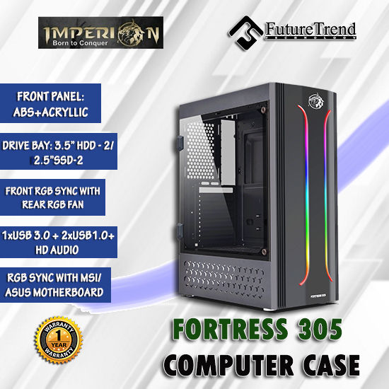 Imperion FORTRESS 305 Computer Case With Front RGB Sync With Rear RGB Fan | Lazada