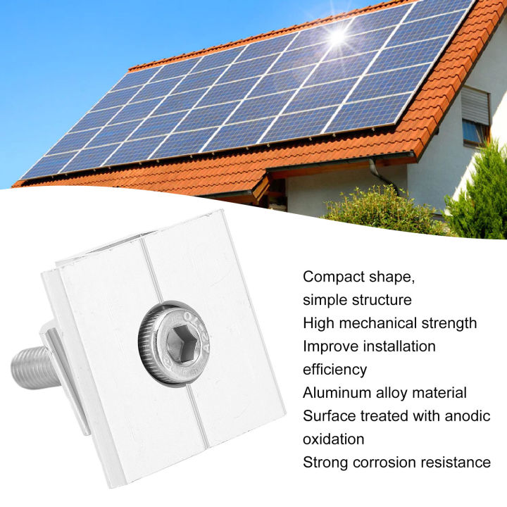 Solar Panel Mid Clamps Mount Aluminum Bracket Mounting Accessories for ...
