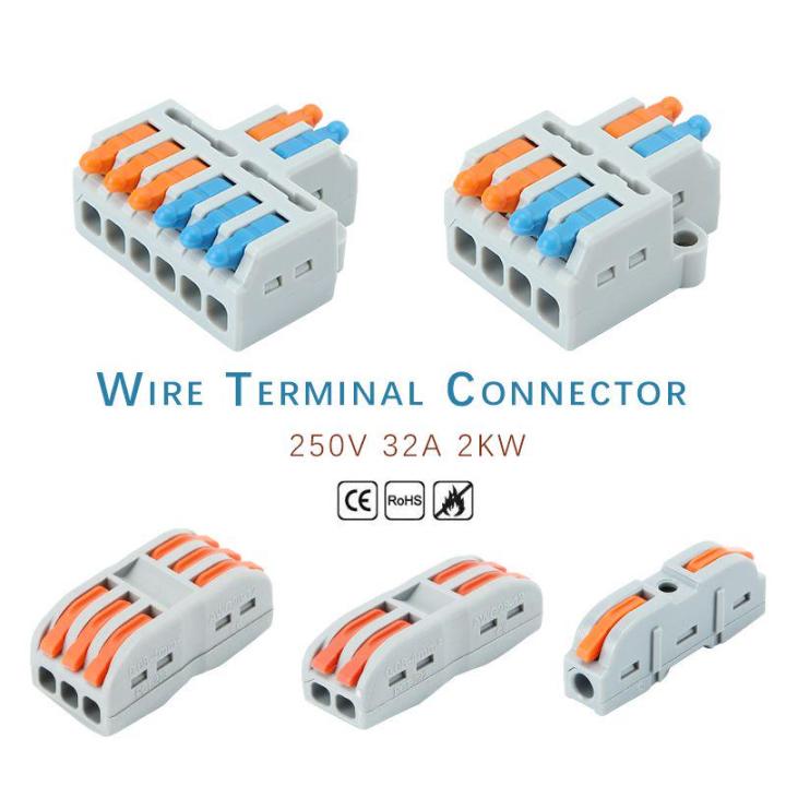 Quick Wire Terminal Connector 250V 32A 2KW Universal Push-in Wiring ...