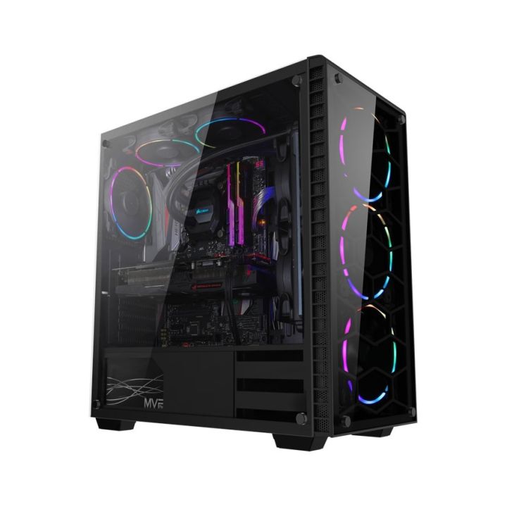 [NEW] INVASION SEAHAWK 95 BLACK ATX 6 x RGB FAN GAMING CASING | Lazada