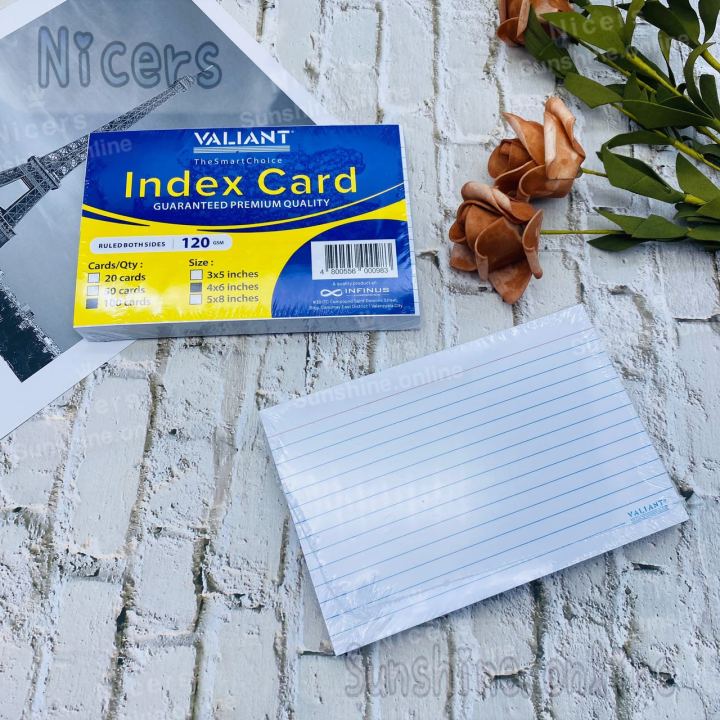 4x6 3x5 SIZE INDEX CARD RULED BOTH SIDES 100PCS PER PACK | Lazada PH