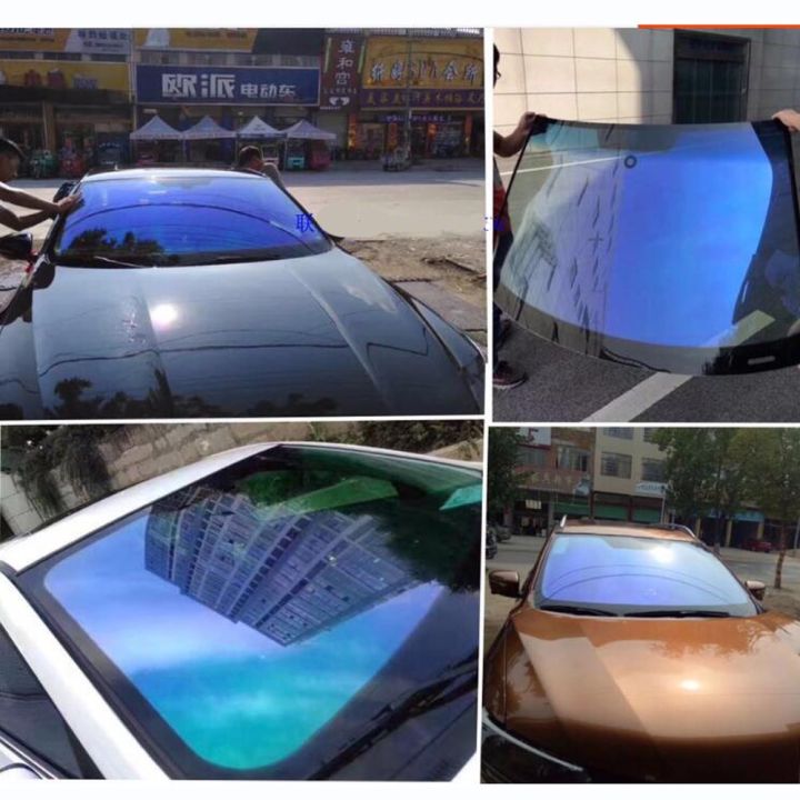 （Free Shipping ）50x300cm Blue Chameleon VLT 60% Car Truck Windshield ...