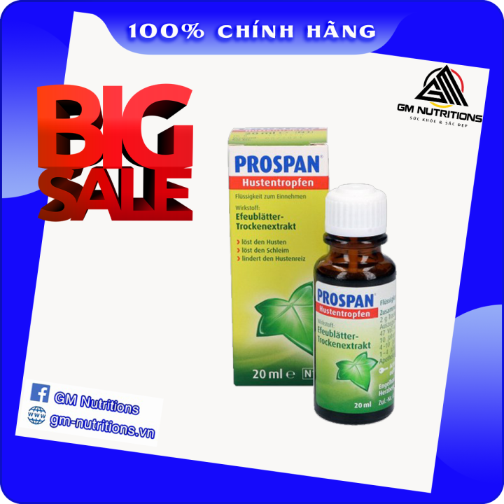 [ NỘI ĐỊA ĐỨC ] Tinh chất trị ho Prospan 20ml , dùng cho bé từ 1 tuổi và người lớn | Lazada.vn