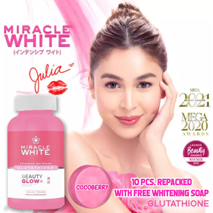 Miracle White Advanced Whitening Glutathione -10 pcs REPACK with FREE ...