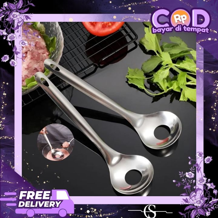 Cetakan Bakso Alat Pembuat Bakso Anti Lengket Stainless / Sendok Bakso ...
