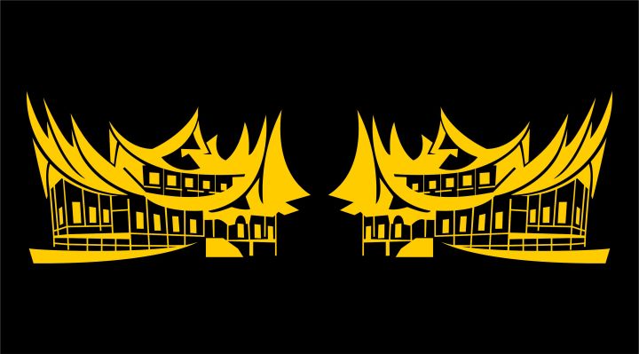 Sticker RUMAH GADANG kanan&kiri Stiker cutting Body kaca mobil/motor ...