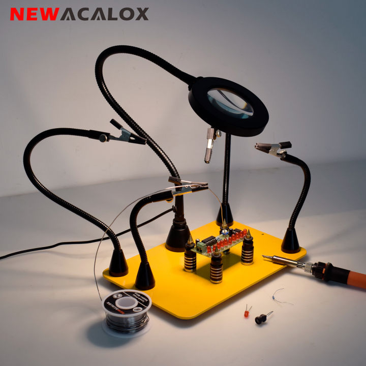 NEWACALOX Magnetic Flexible Arm Third Hand Helping Hands PCB Holder ...