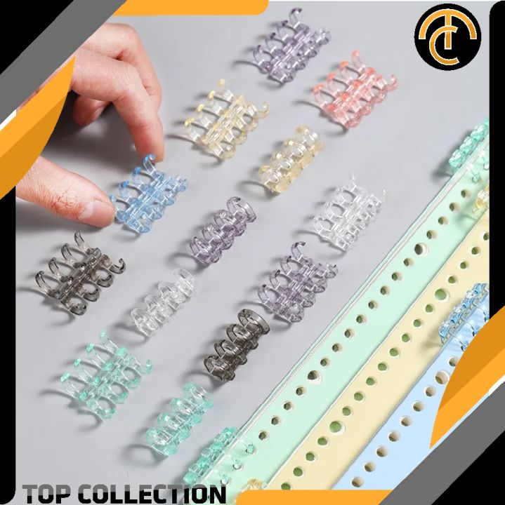 TC DIY Creative 5 holes Ring Binding Binder 360 derajat / Ring Binding 5 lubang warna Transparan ...