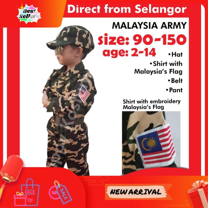 ⭐READY STOCK⭐ Ready Stock Ay Costume Kids Tentera Malaysia Kostum Baju ...
