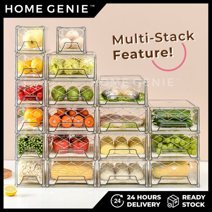 Transparent Plastic Refrigerator Organizer Filter Storage Box ...