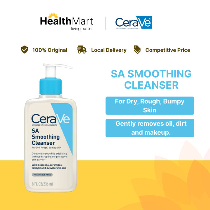 [SG] CeraVe SA Smoothing Cleanser, For Dry, Rough, Bumpy Skin, 236ml ...