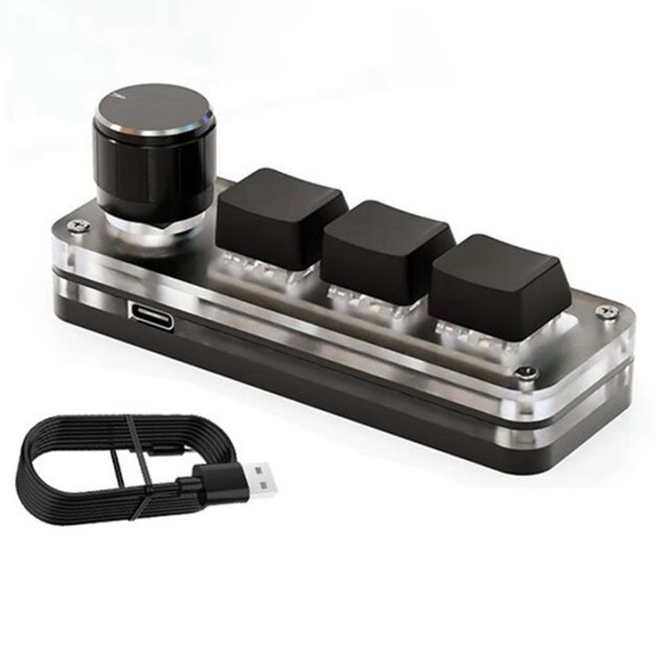 Macropad Macro Mechanical Keyboard RGB Mini Gaming Custom Programming Knob Keypads 3 Keys for ...