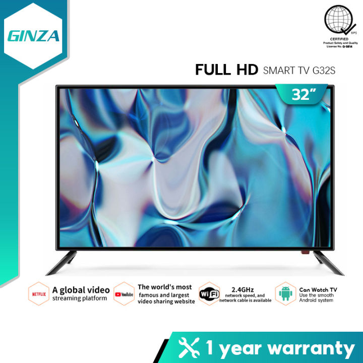 GINZA Smart TV 32 Inches LED TV Android TV Flat Screen Smart TV | Lazada PH