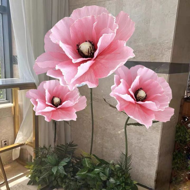 Giant Simulation Poppy Flower Wedding Background Decoration Arch Road ...