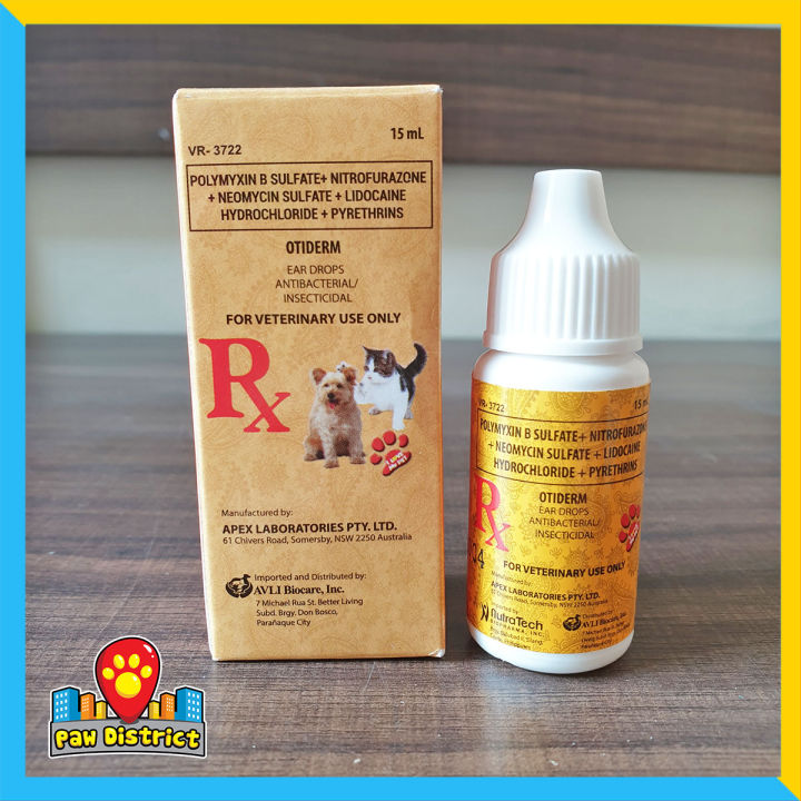 OTIDERM Pet Ear Drops for Dogs and Cats 15ml - Antibacterial ...