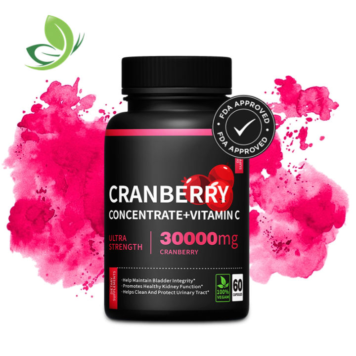 Cranberry Extract 30,000 mg + Vitamin C, Triple Action Formula to ...