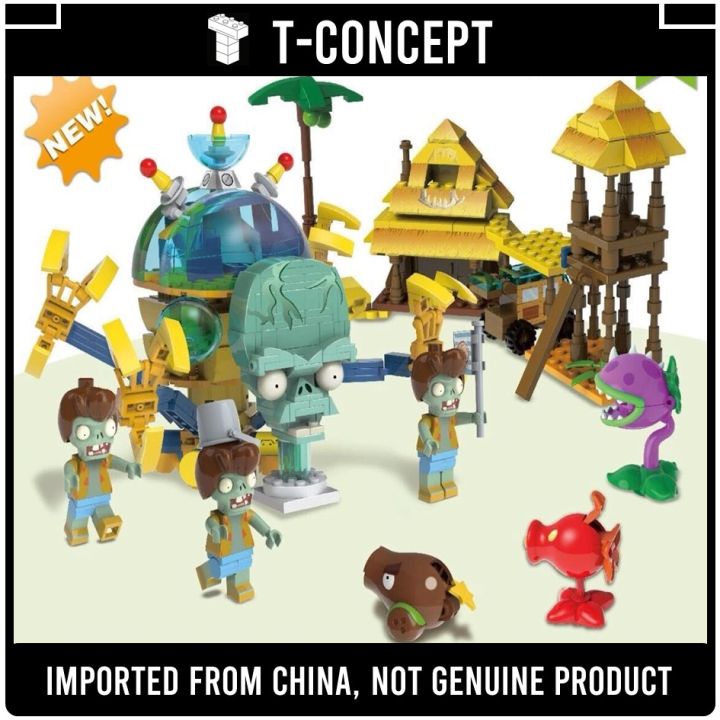 Plants vs. Zombies Lego Mini Figure Building Block 6 In 1 Tribal ...
