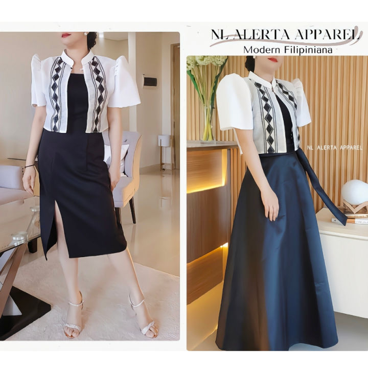 MODERN FILIPINIANA BOLERO TOP BARONG FOR WOMEN | Lazada PH
