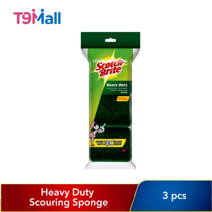3M Scotch Brite Heavy Duty Scouring Sponge (3pcs/pack) | Lazada