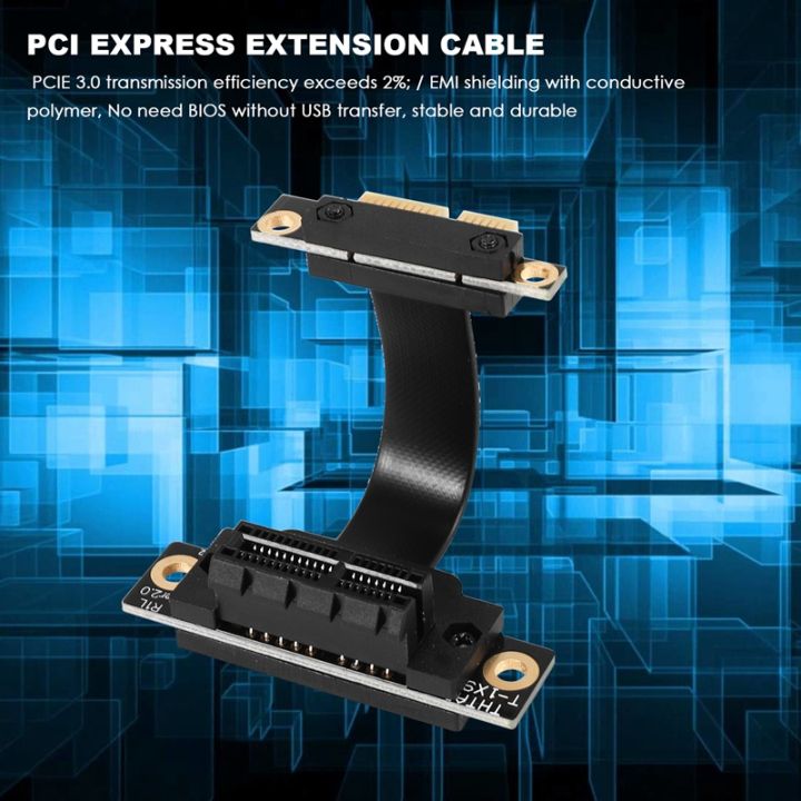 PCIE X1 Riser Cable Dual 90 Degree Right Angle PCIe 3.0 X1 to X1 ...