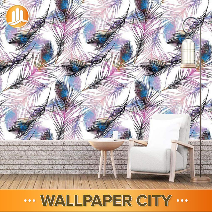Wallpaper City 10Mx45CM PVC Self Adhesive Feathers Design Home Decor ...