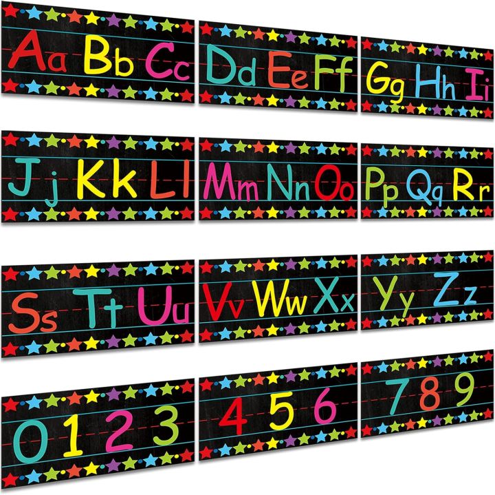 Alphabet Bulletin Board Set Alphabet Poster Chart Number Line for ...
