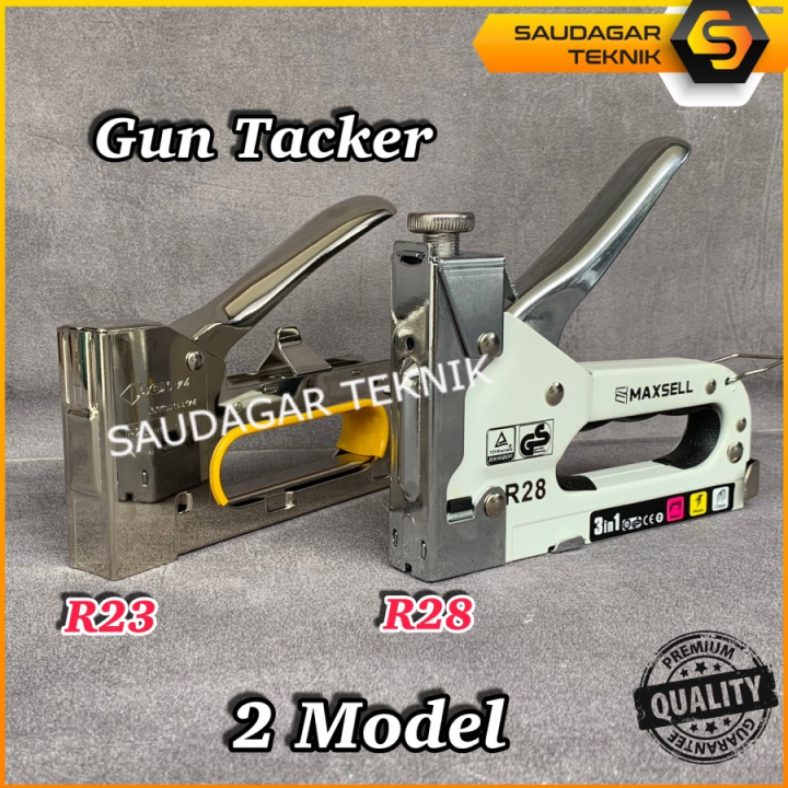 Staples Gun Tacker R23 R25 R28 3 In 1 Stapler Nailer Alat Paku Tembak ...