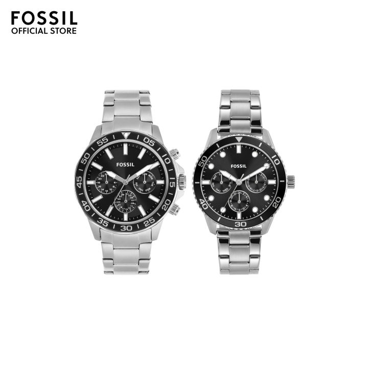 Fossil Bannon Silver Watch Set BQ2753SET | Lazada