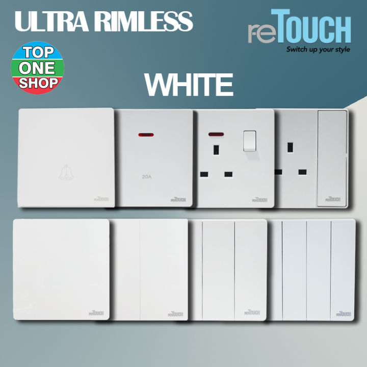 Retouch Ultra Rimless Socket and Slim Modern Switch 1G1W 2G2W Doorbell ...