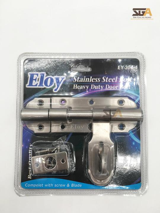 4" Stainless Steel Door Bolt Lock Set Complete with Screw and Blade ...