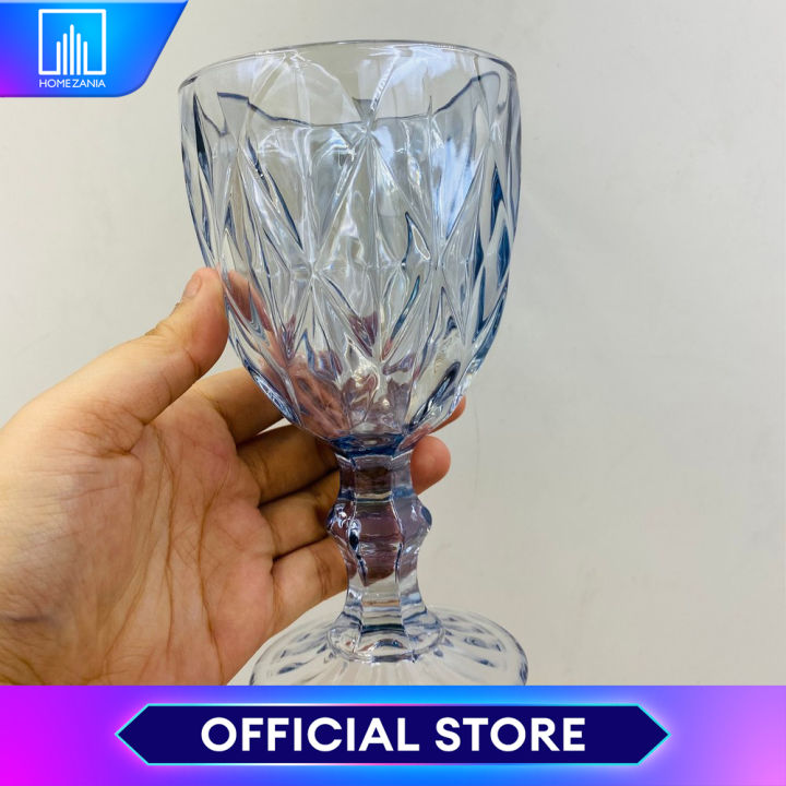 Home Zania New Big Modern Embossed Water Goblets 1Pc or 6Pcs 300ml Wine ...