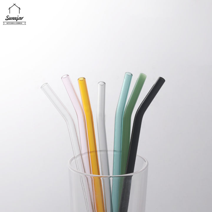 SWEEJAR 1PC High Borosilicate Glass Straw Heat-resistant Straw for Cup ...