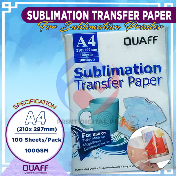 Print Digital A4 Size QUAFF Sublimation Paper 100gsm - Quick Dry ...