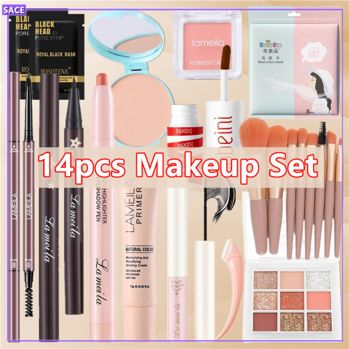 7/9/11/14PCS Lameila Makeup Set BB Cream Eye Shadow Lip Stick Mascara ...