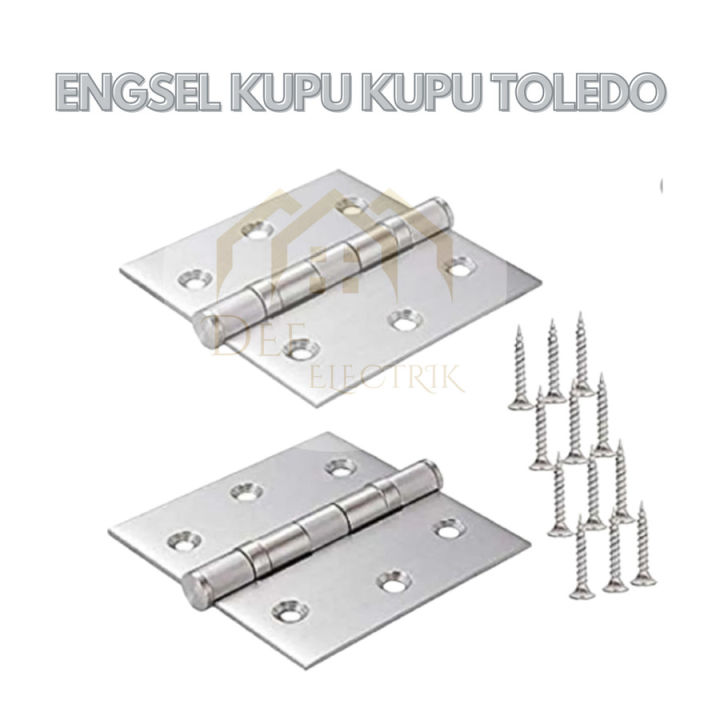 ENGSEL KUPU KUPU 3 INCH ENGSEL PINTU STAINLESS TOLEDO - SILVER | Lazada ...