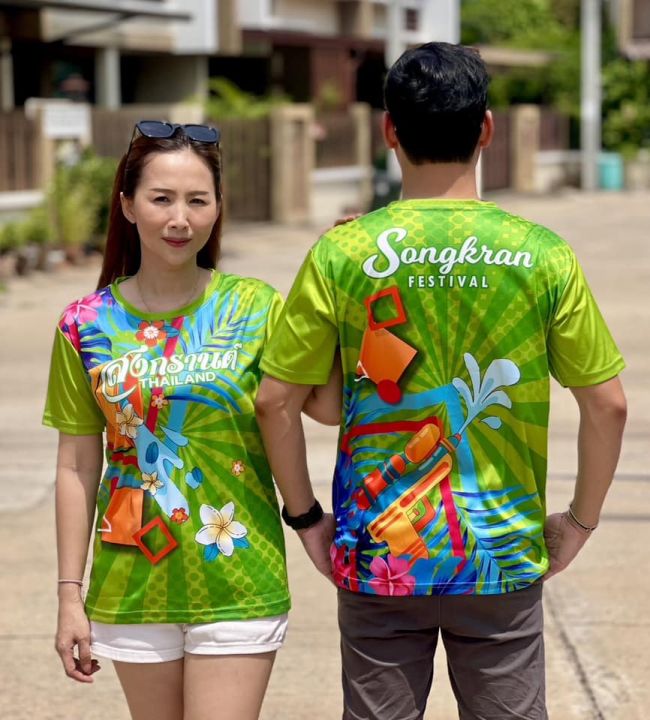 (มีสินค้า) SONGKRAN FESTIVAL-T SHIRTS เสื้อสงกรานต์ 2568 พิมพ์มัดย้อม ...