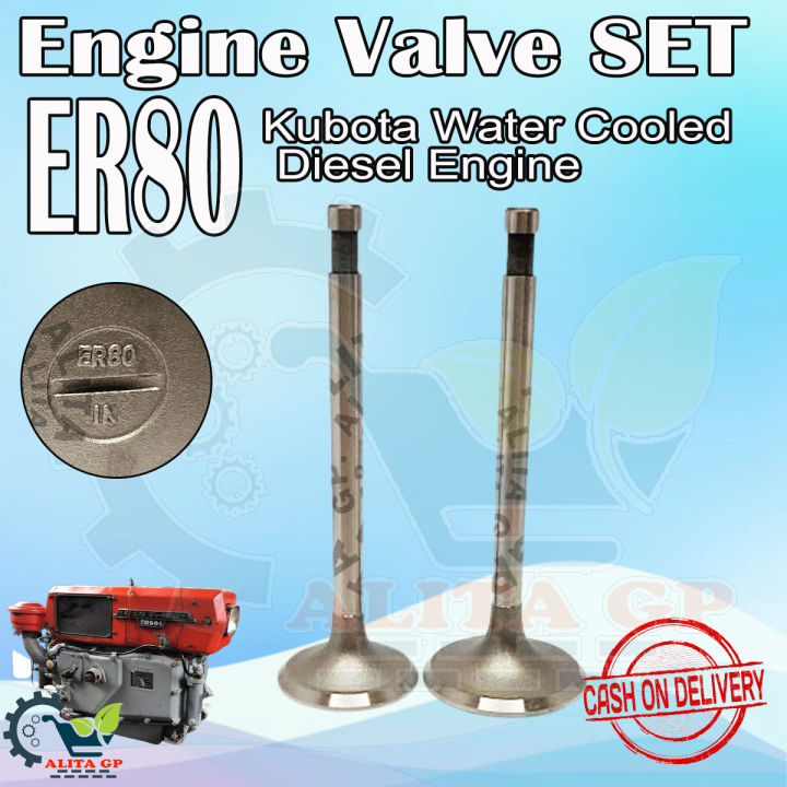 Engine Valve Intake / Exhaust (PAIR) Kubota ER80 Water Cooled Diesel ...