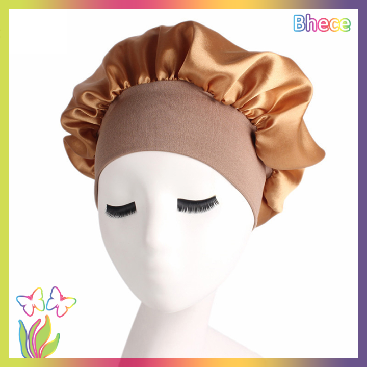 Bhece หมวกผ้าซาตินของแข็งแต่งผมห่อหมวกใส่นอนสำหรับเด็กทารกหมวกคลุม ...