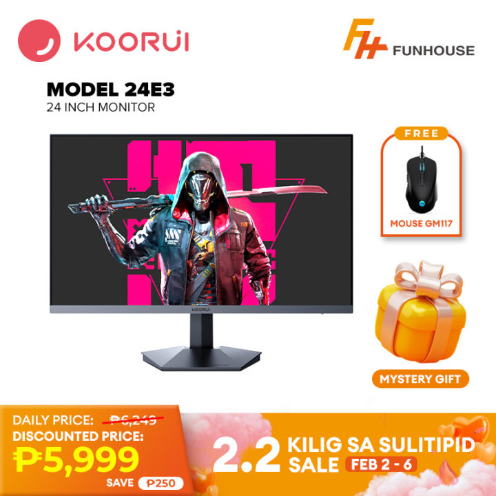 KOORUI 24E3 IPS panel 1ms refresh rate 99% sRGB FHD 24" Gaming Monitor ...