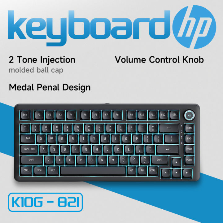 HP berwayar Keyboard mekanikal-terapung 98 kekunci reka bentuk susun atur Bipods & plastik Knob ...