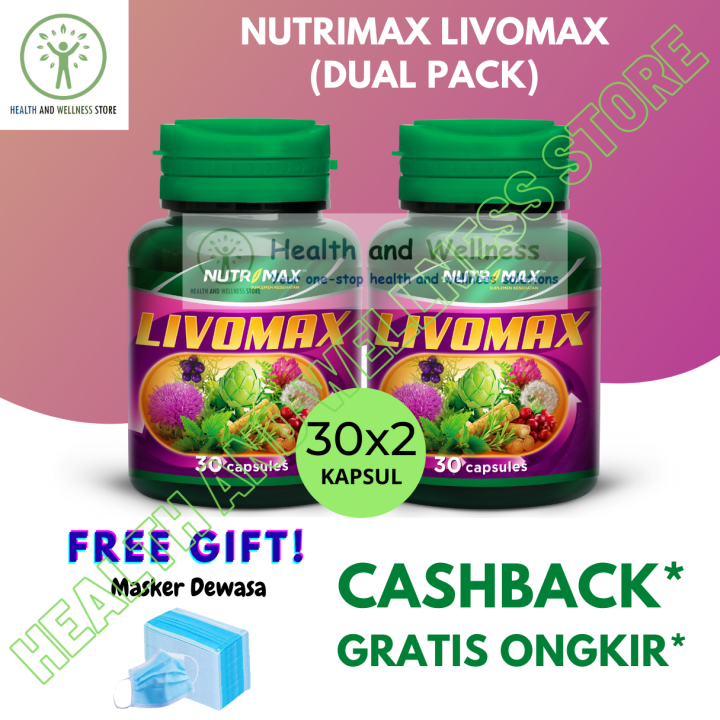 NUTRIMAX LIVOMAX 30 KAPSUL DUAL PACK DETOKSIFIKASI HATI LIVER GINJAL ...