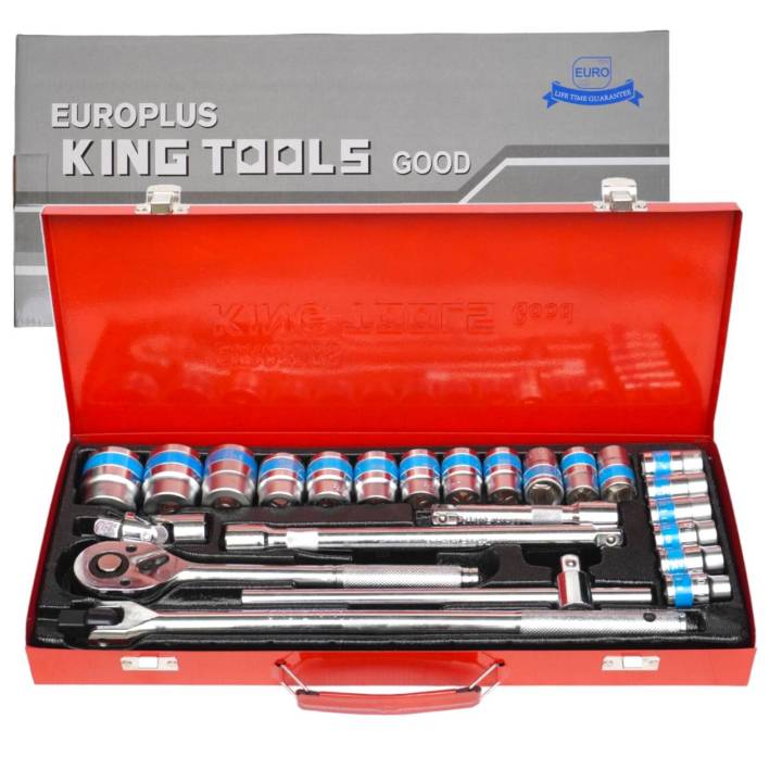 (Original)EURO+ KING TOOLS Good ชุดเครื่องมือ ประแจ ชุดบล็อก 24 ชิ้น (6 ...