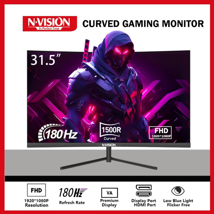 Nvision 27" / 31.5" Curved Monitor 180HZ FHD 1500R 1Ms Gaming Monitor ...