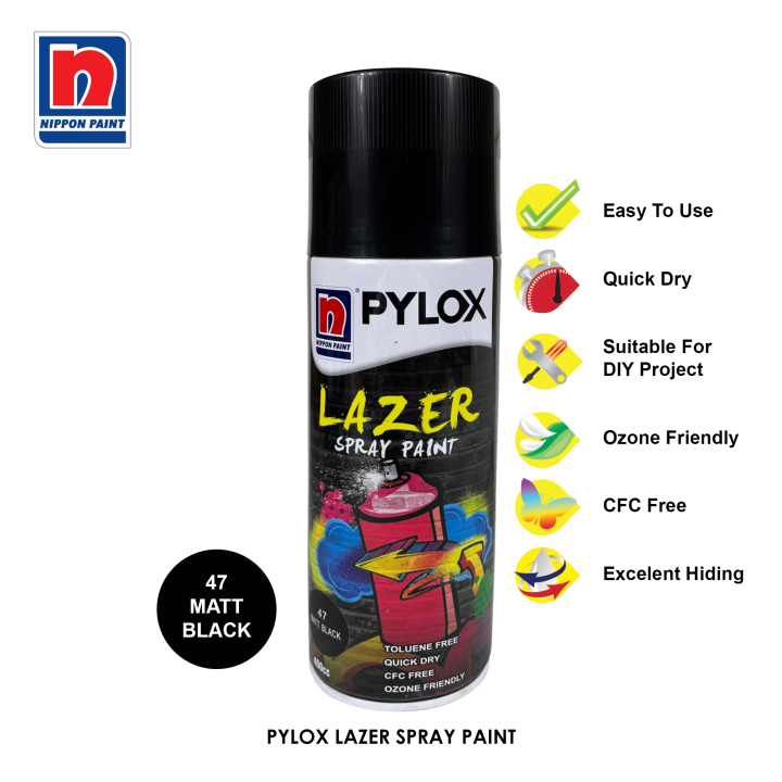Pylox Lazer Spray Paint Matte Black No.47 Nippon | Lazada PH