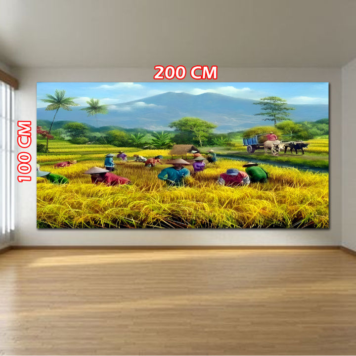 HIASAN DINDING PANEN PADI WS, POSTER PANEN RAYA, POSTER CETAK PANEN ...