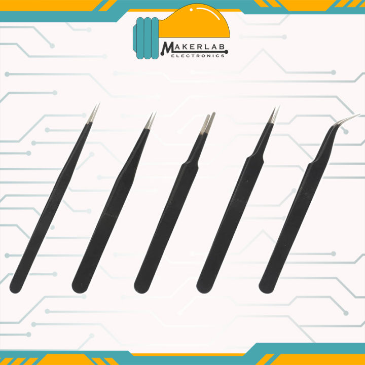 Stainless Steel Tweezer Anti Static Industrial Repair Precision Tweezer ...
